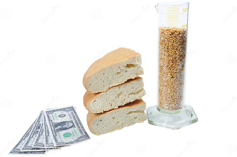 Beaker, bread, money stock image. Image of mature, grain - 7230425