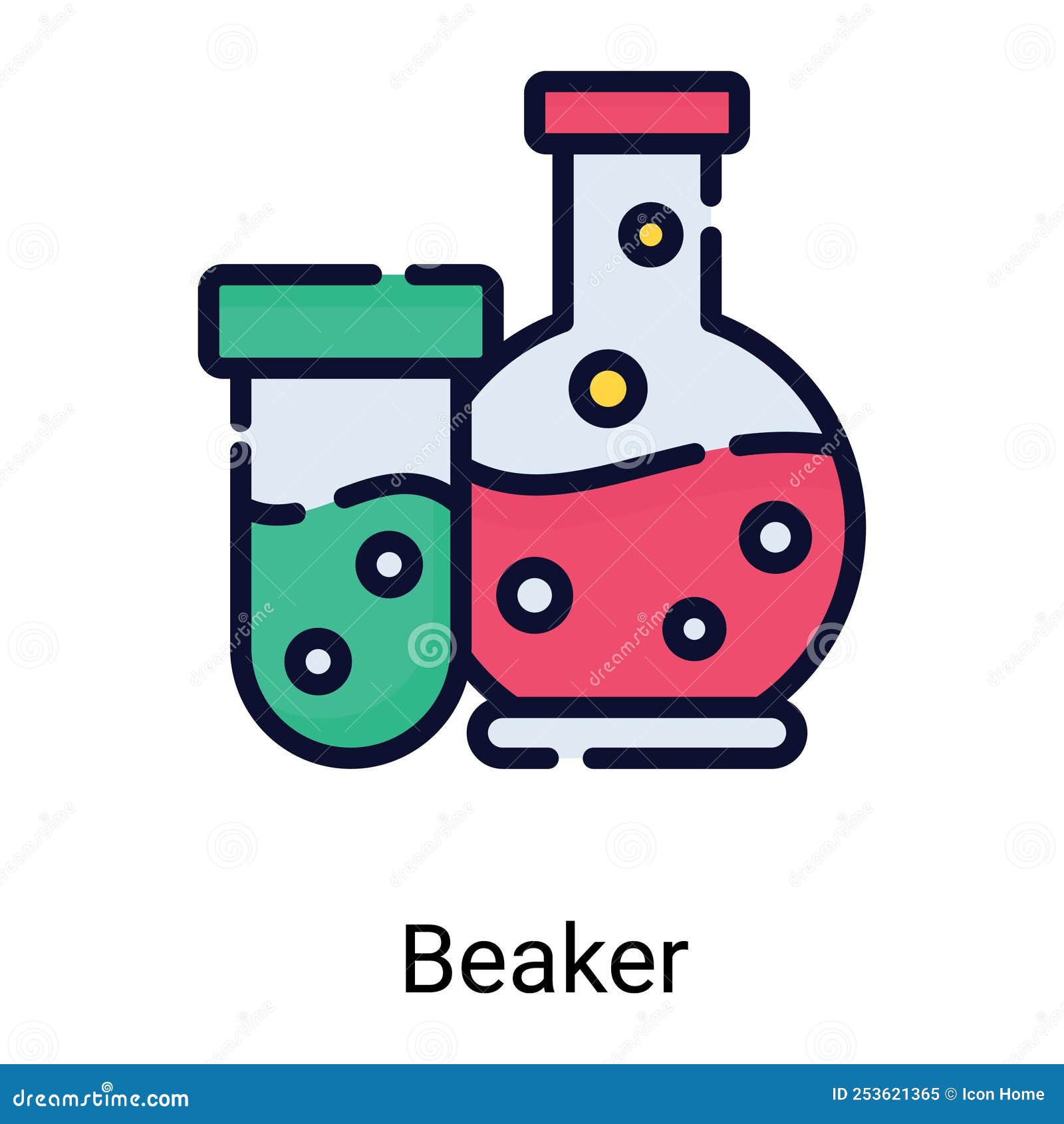 Beaker color line icon stock vector. Illustration of beaker - 253621365