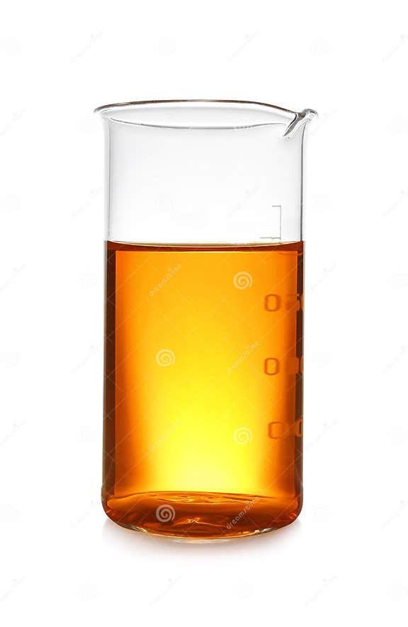 Beaker with Color Liquid on White. Solution Chemistry Stock Photo ...