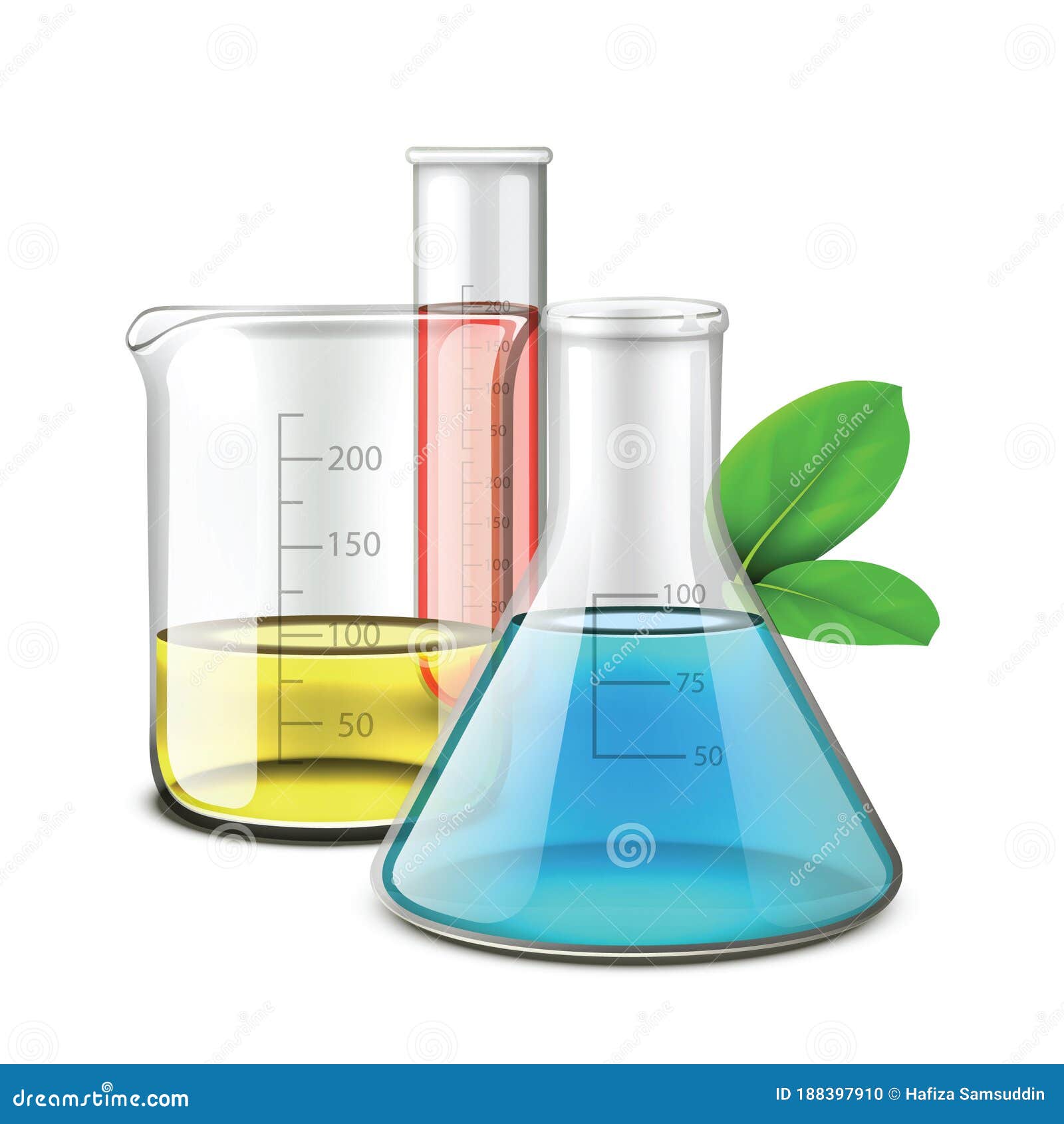 Beaker and Conical Flasks. Vector Illustration Decorative Design Stock ...