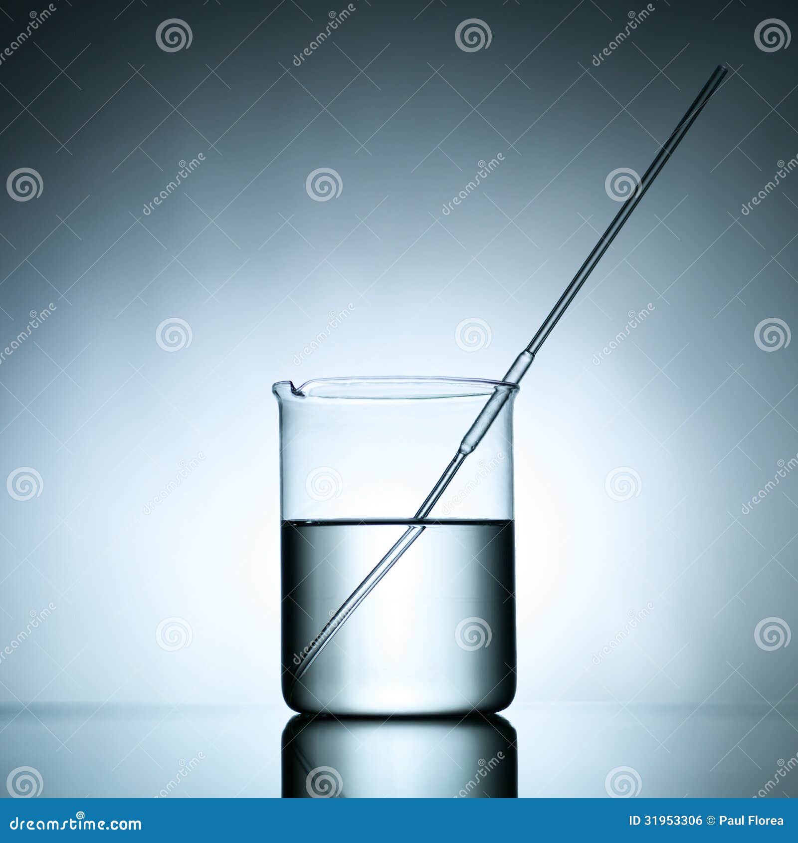 Beaker with Dropper and Transparent Liquid Substance Stock Photo ...