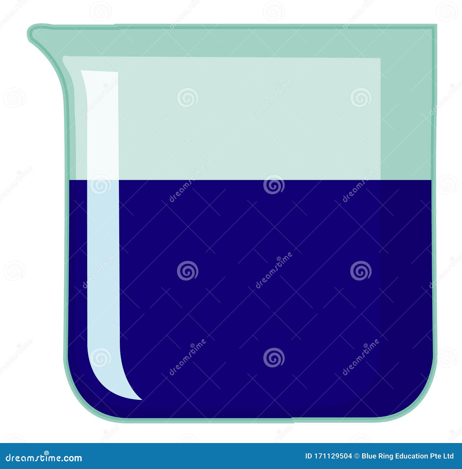 Beaker Filled with Blue Chemical on Isolated Background Stock ...