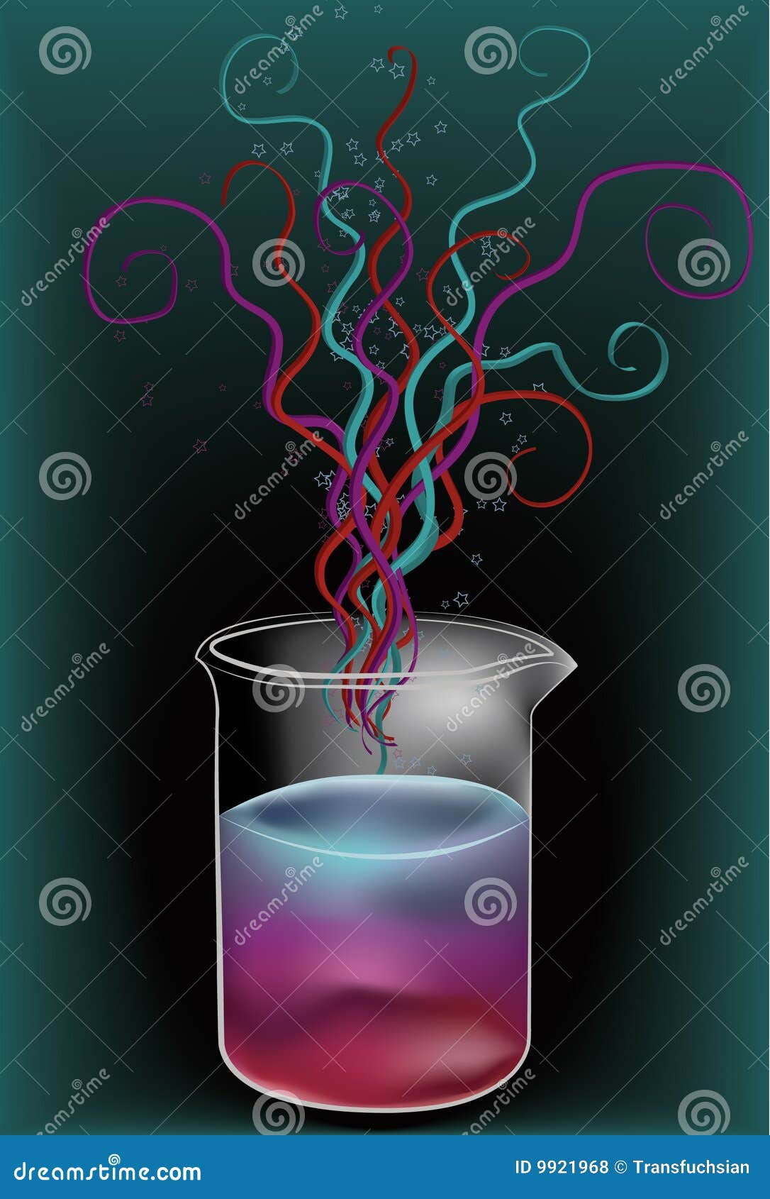 Beaker Filled with Colorful Liquid Stock Vector - Illustration of ...