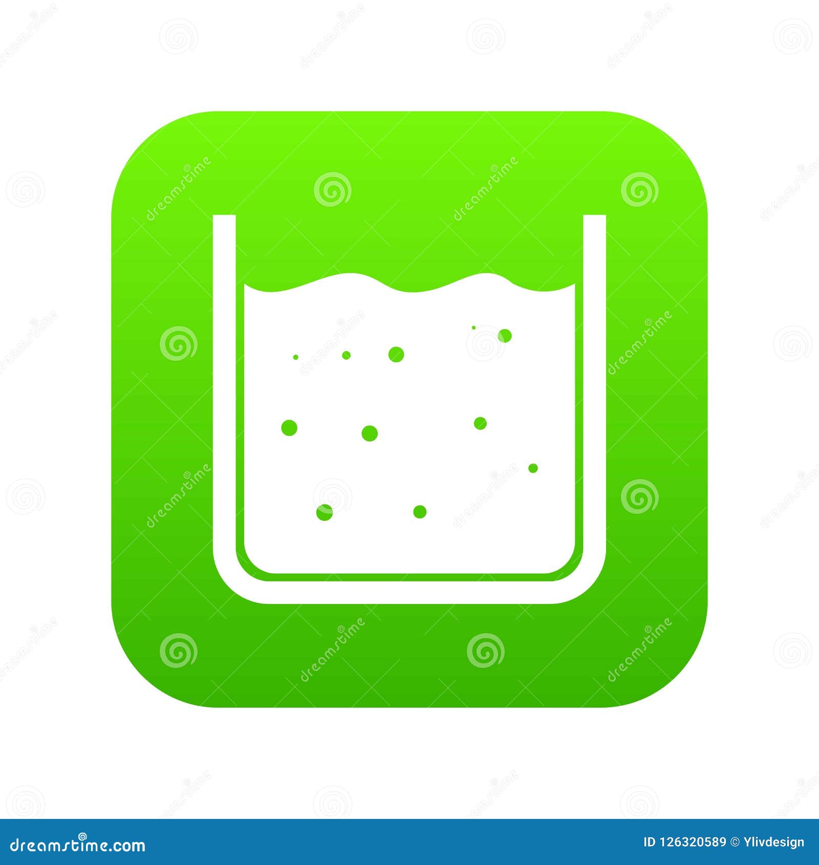 Beaker Filled with Liquid Icon Digital Green Stock Vector ...