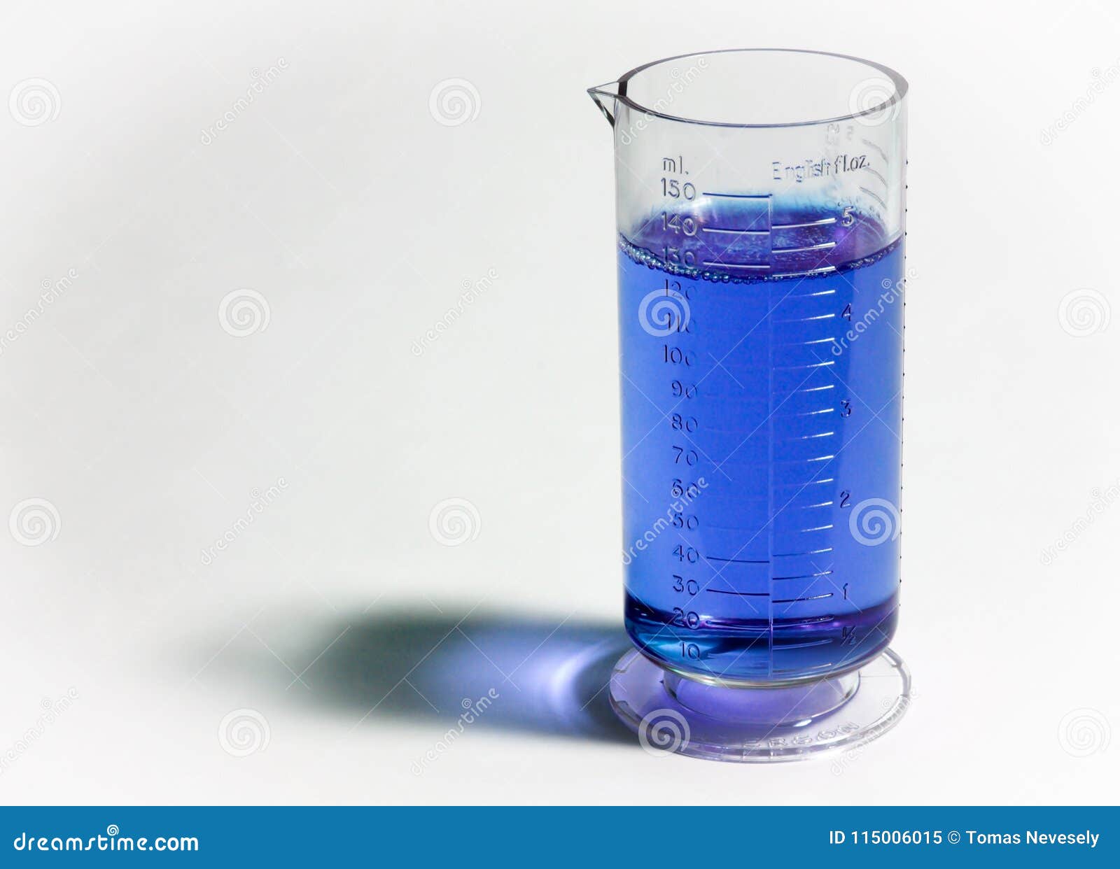 Beaker or Flask with Blue Liquid on White Background Stock Image ...