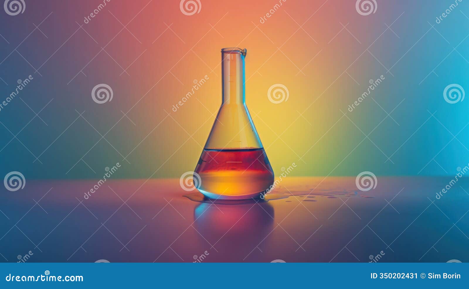 A Beaker with a Gradient of Colors, Symbolizing a Chemical Experiment ...