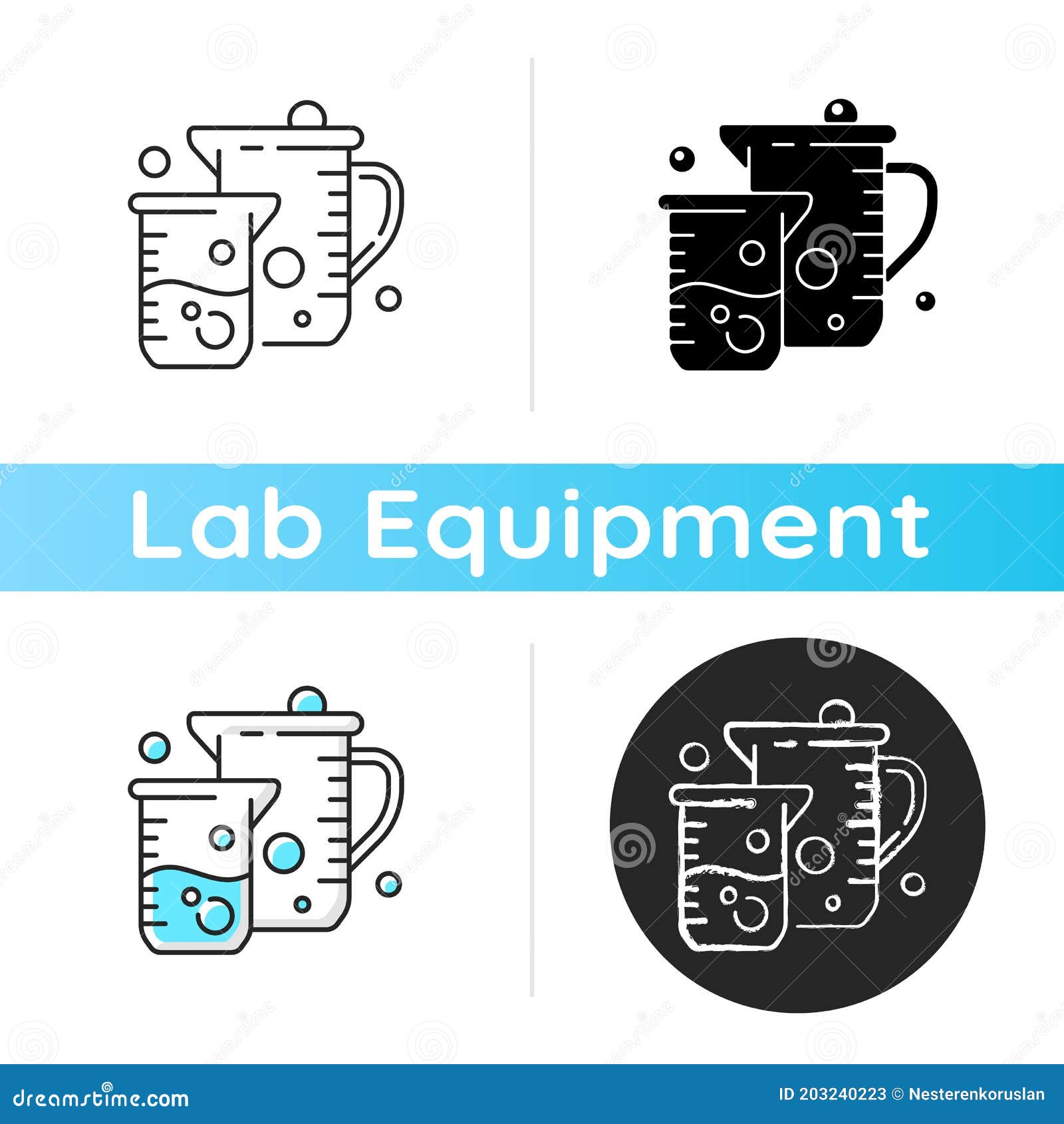 Beaker icon stock vector. Illustration of color, medicine - 203240223