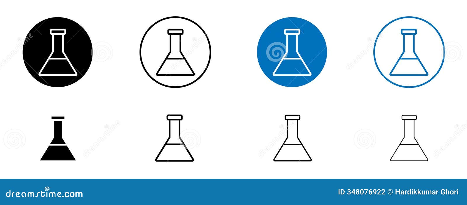 Beaker icon vector stock illustration. Illustration of bottle - 348076922