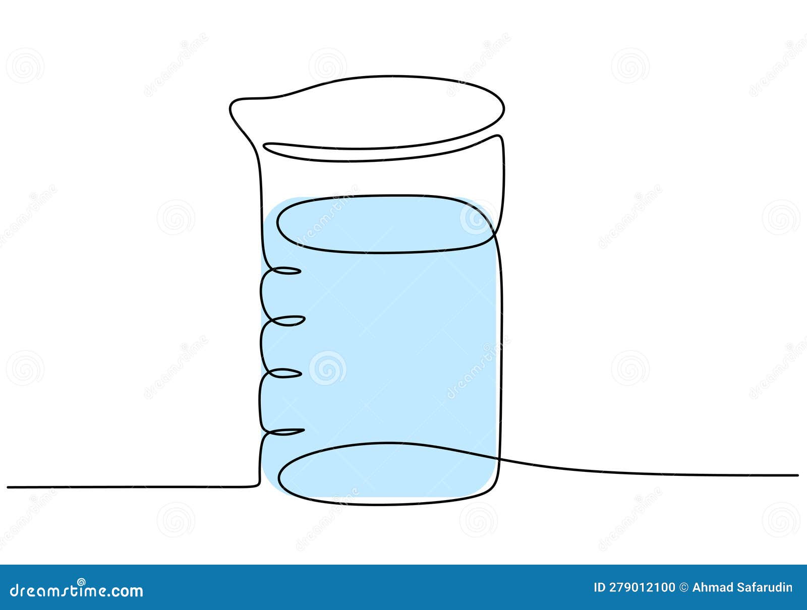 Beaker - Laboratory Equipment and Tools Object, One Line Drawing ...