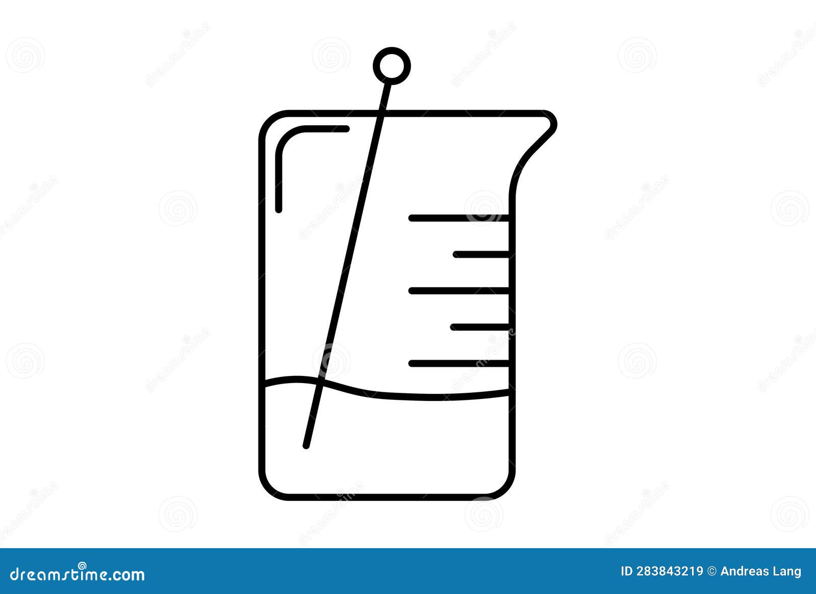 Beaker Line Flat Icon Black Science Outline Symbol App Web Sign Stock ...