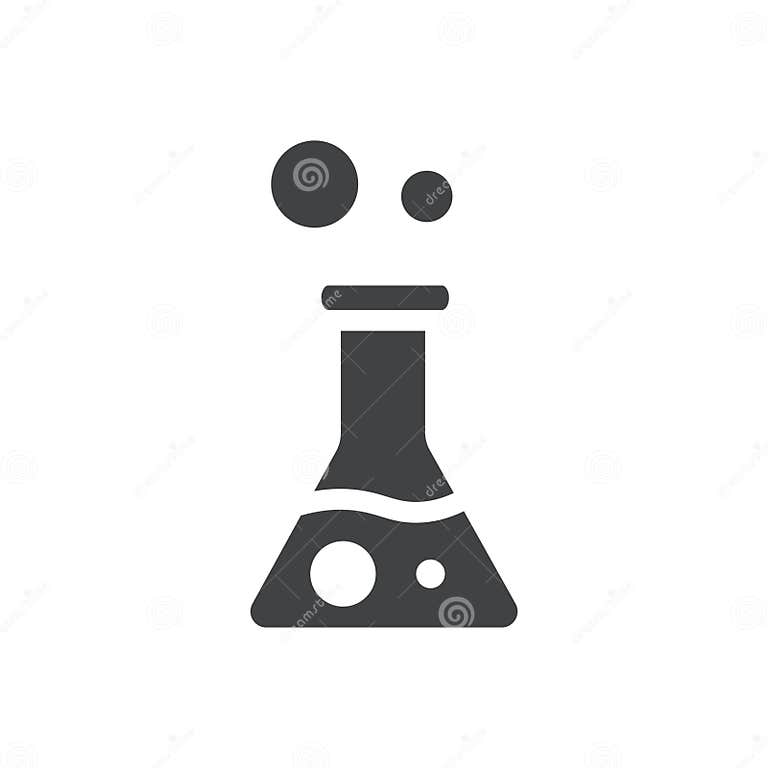 Beaker with a Liquid and Bubbles Icon Simple Vector Symbol Stock Vector ...