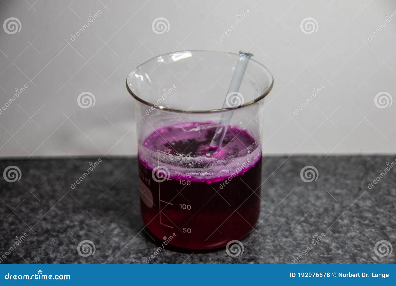 Beaker with Liquid is Colored Dark Purple Stock Photo - Image of ...