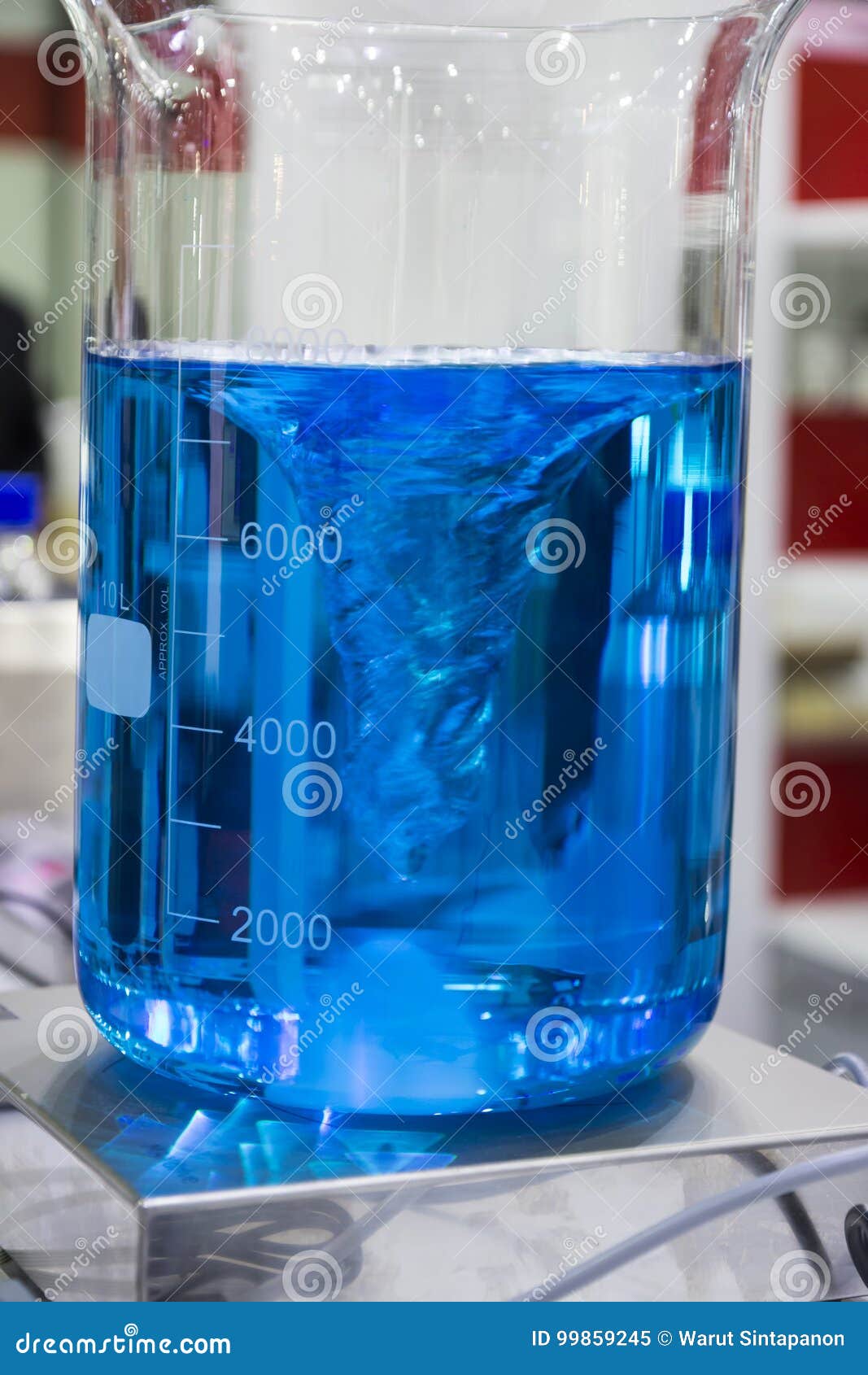 Beaker on magnetic stirrer stock image. Image of chemical - 99859245