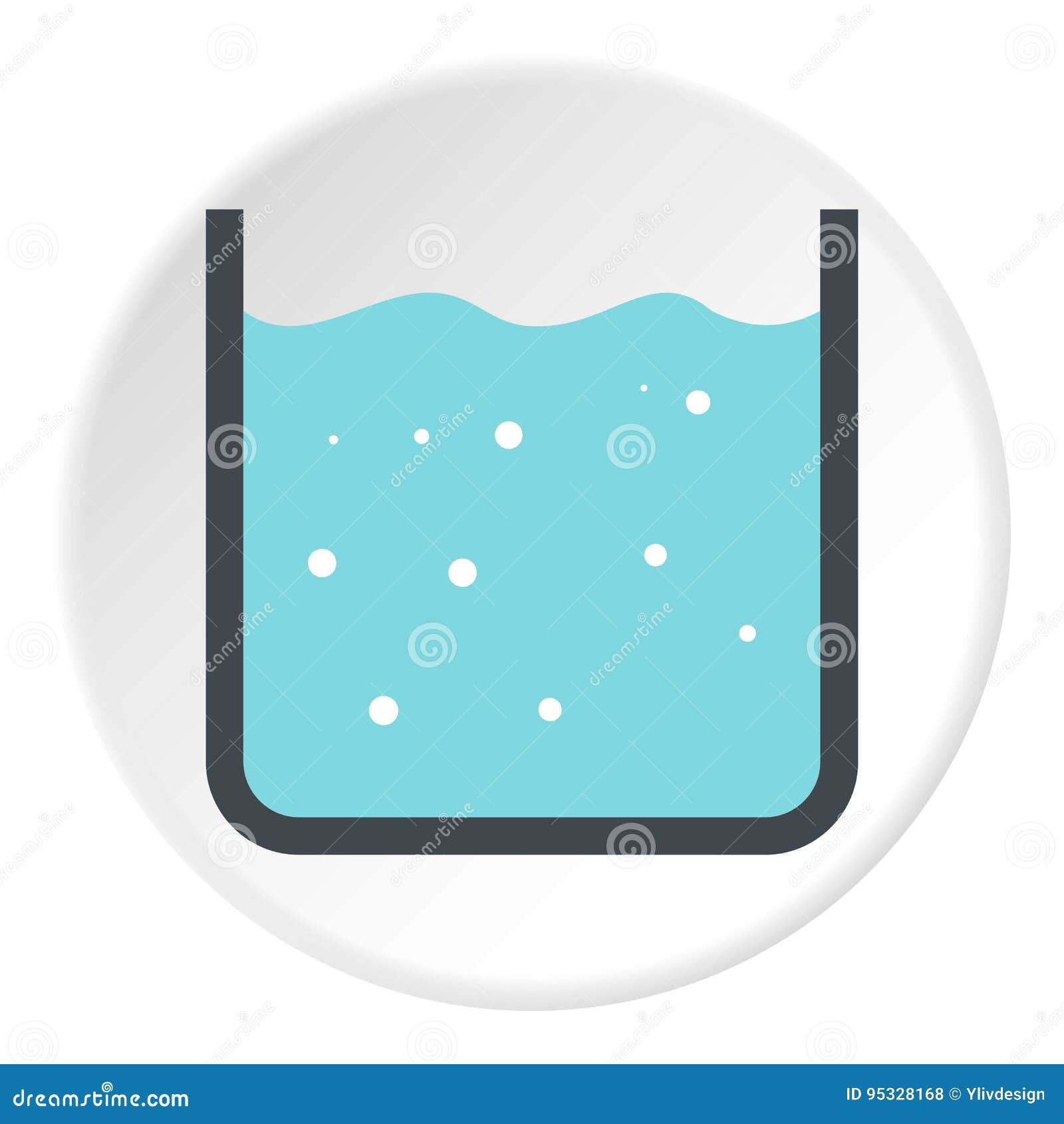 Beaker with Pure Blue Water Icon Circle Stock Vector - Illustration of ...