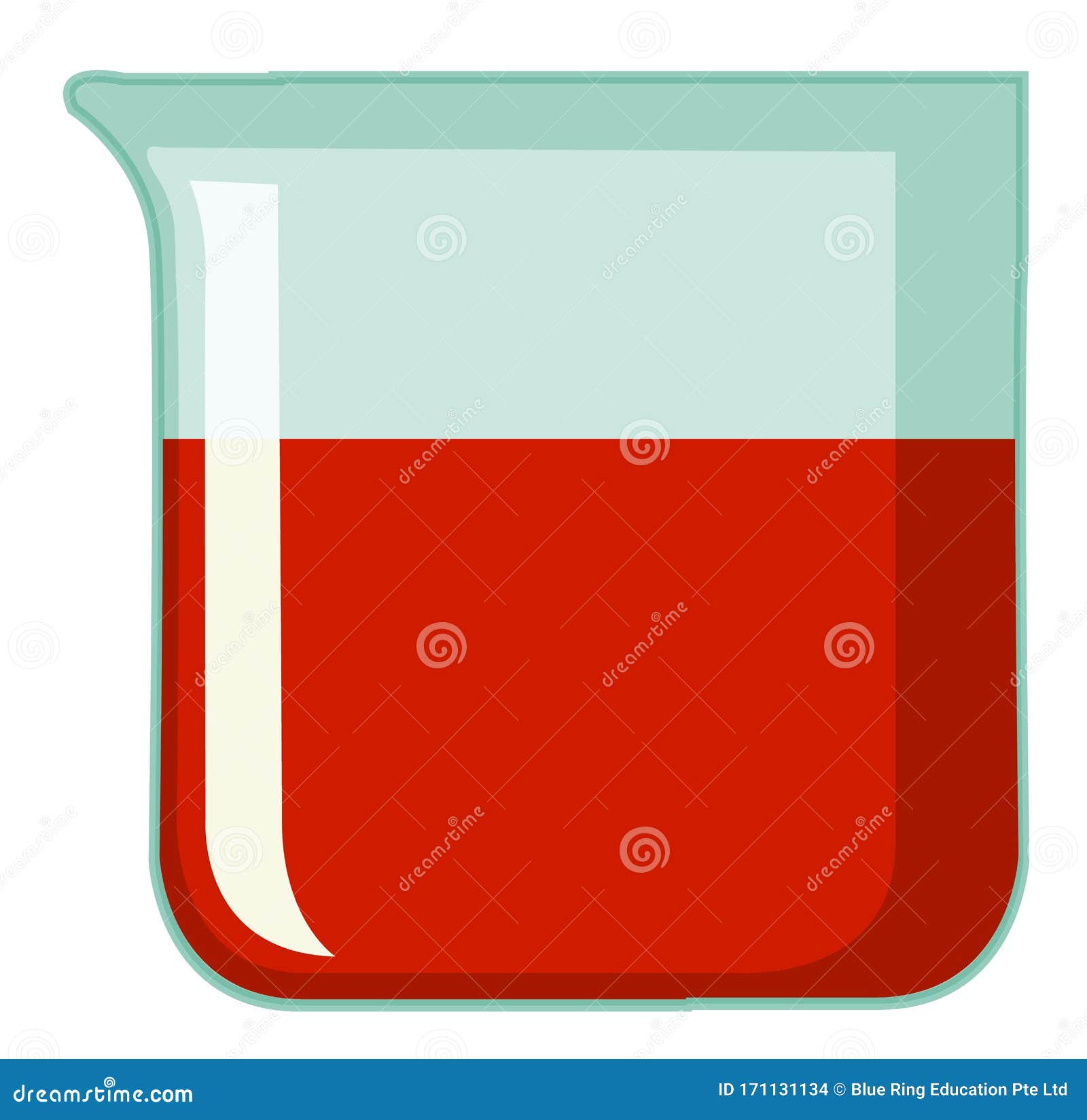 Beaker with Red Chemical Inside Stock Illustration - Illustration of ...