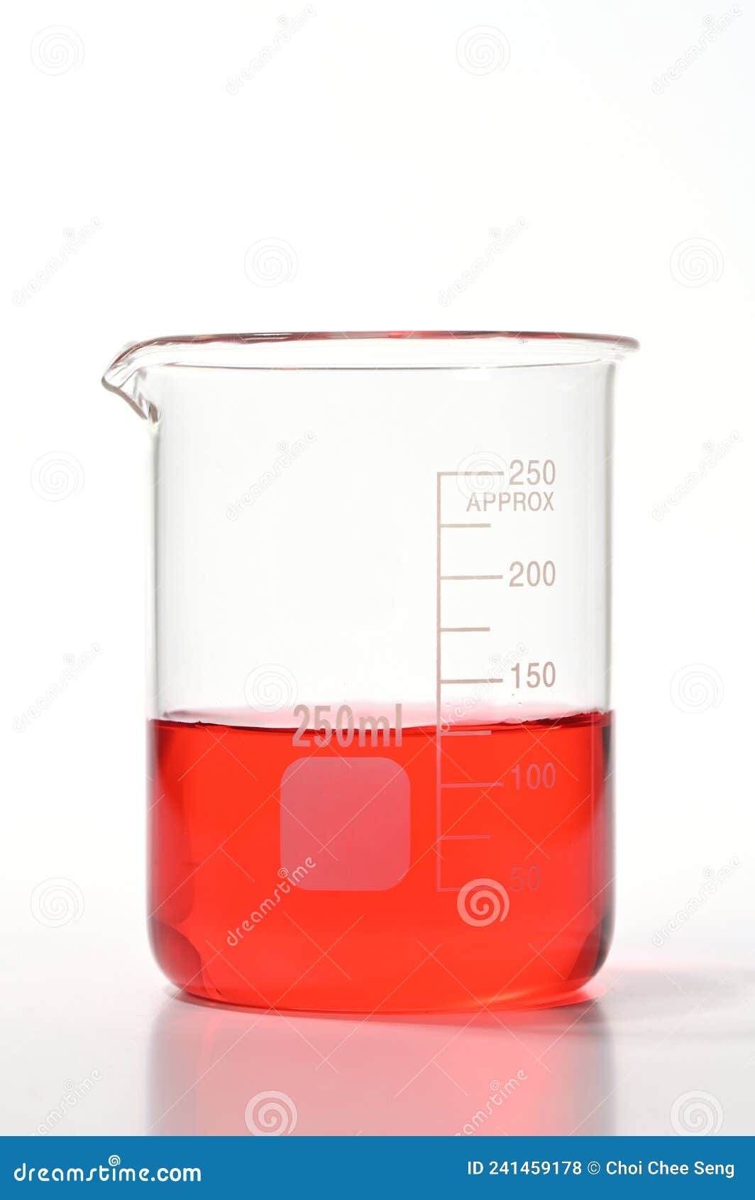 Beaker with red liquid stock photo. Image of colorful - 241459178