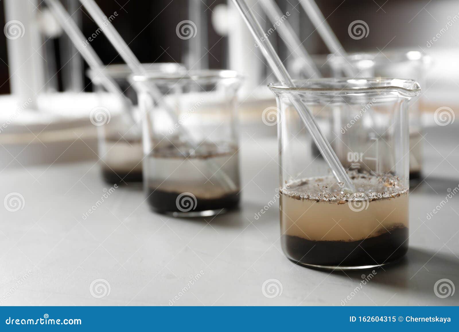 Beaker with Soil Extract on Table. Laboratory Analysis Stock Image ...