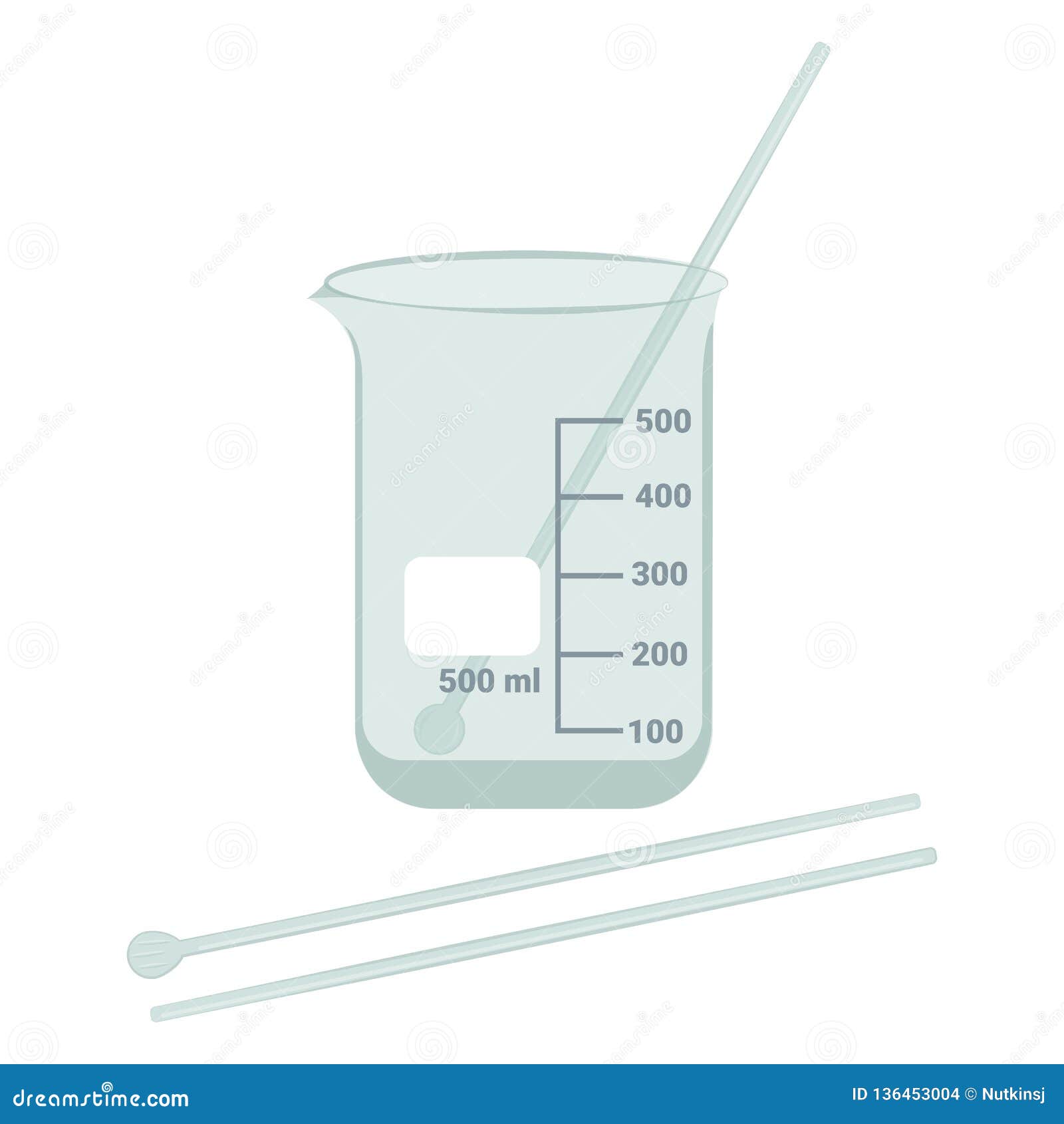Laboratory Glassware Beaker And Stirring Rods Stock Vector Illustration Of Liquid Clear