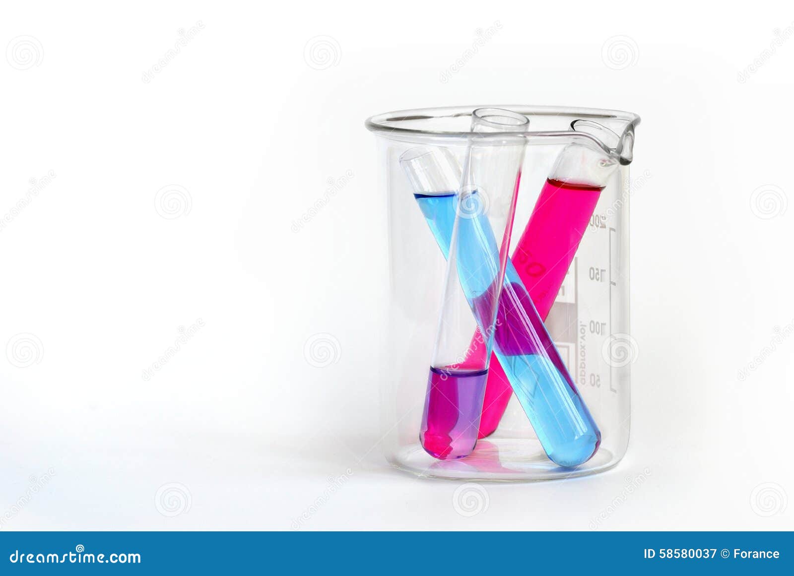 Beaker with Test Tubes Filled with Chemicals Stock Image - Image of ...