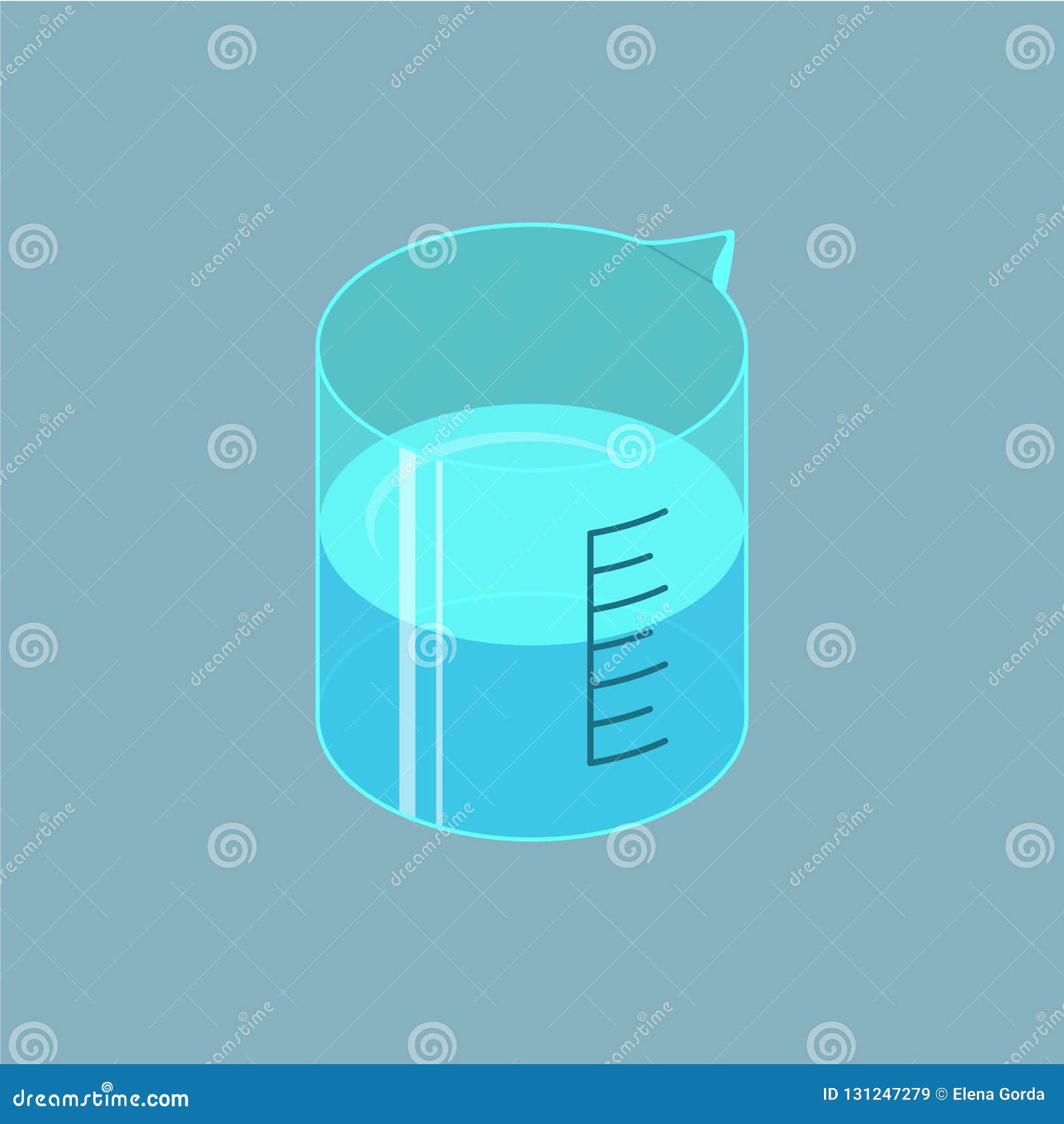 Beaker Vector Isometric Icon Stock Vector - Illustration of isometric ...