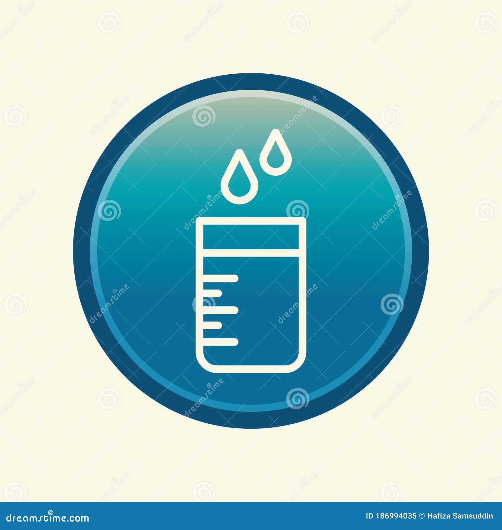 Beaker with Water. Vector Illustration Decorative Design Stock Vector ...