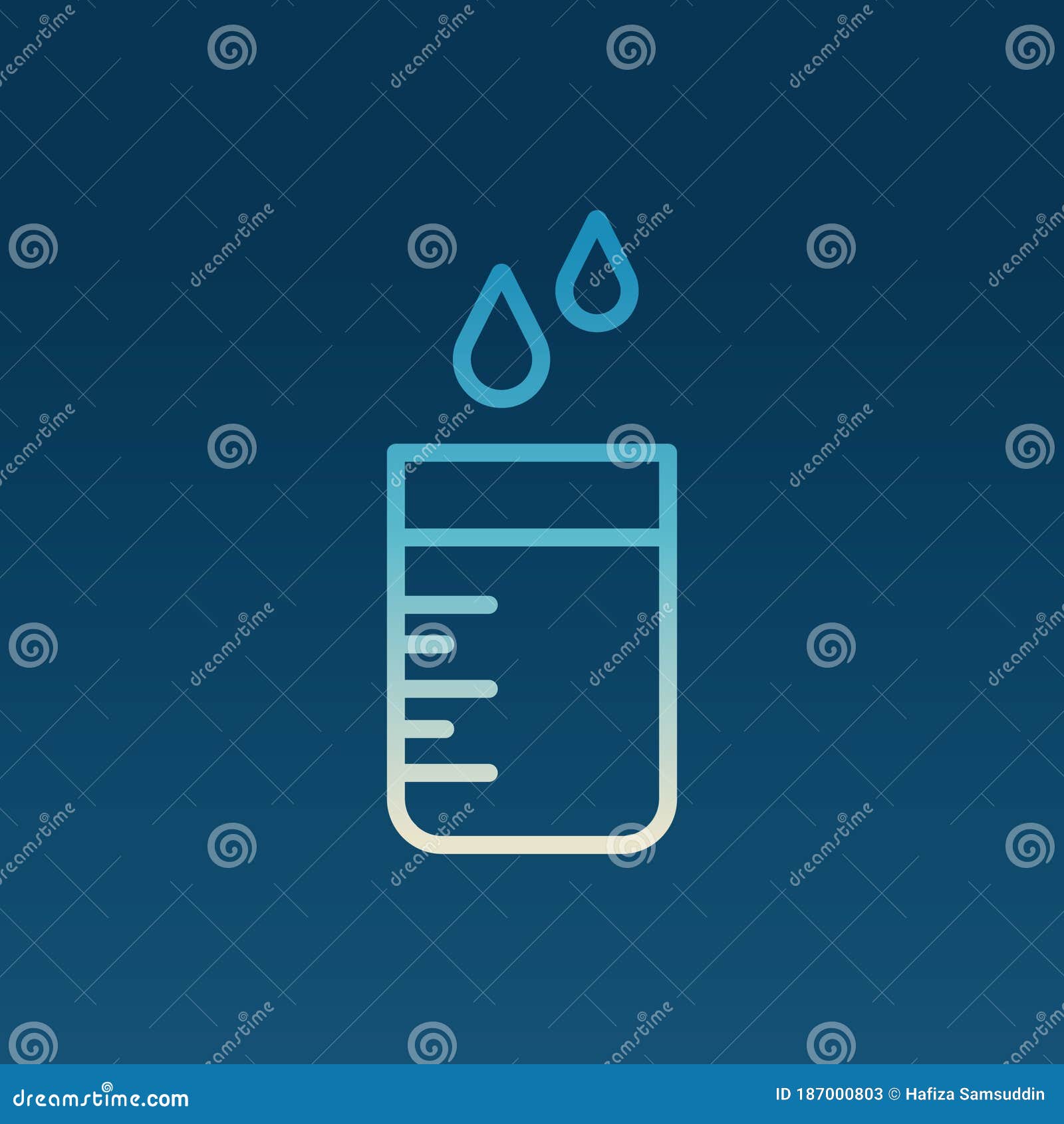 Beaker with Water. Vector Illustration Decorative Design Stock Vector ...