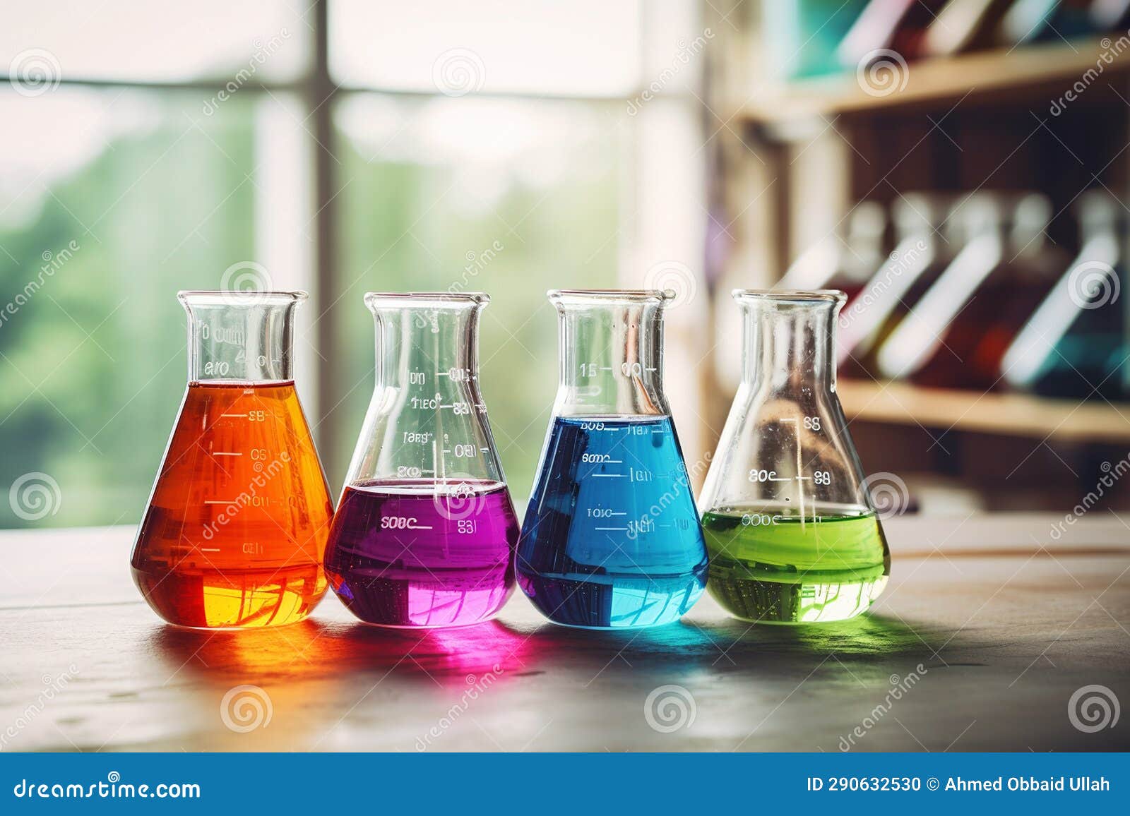 Beakers Containing Chemical Substances. Generative by Ai Stock ...