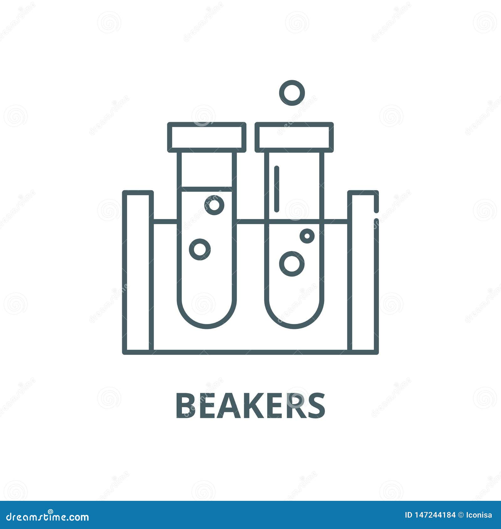 Beakers Vector Line Icon, Linear Concept, Outline Sign, Symbol Stock ...