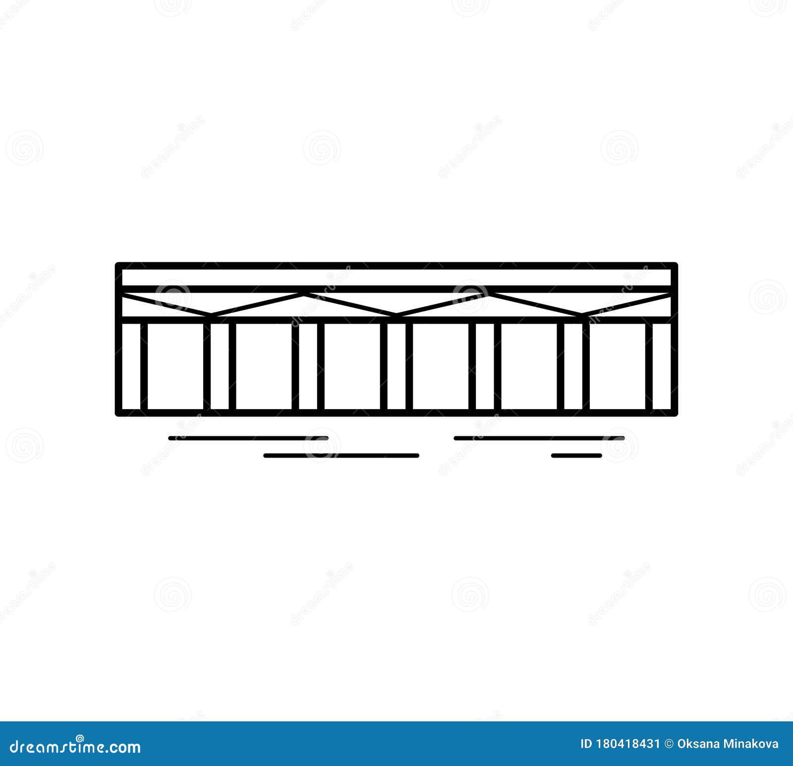 Beam Bridge Line Icon Isolated on White Background. Urban Architecture ...