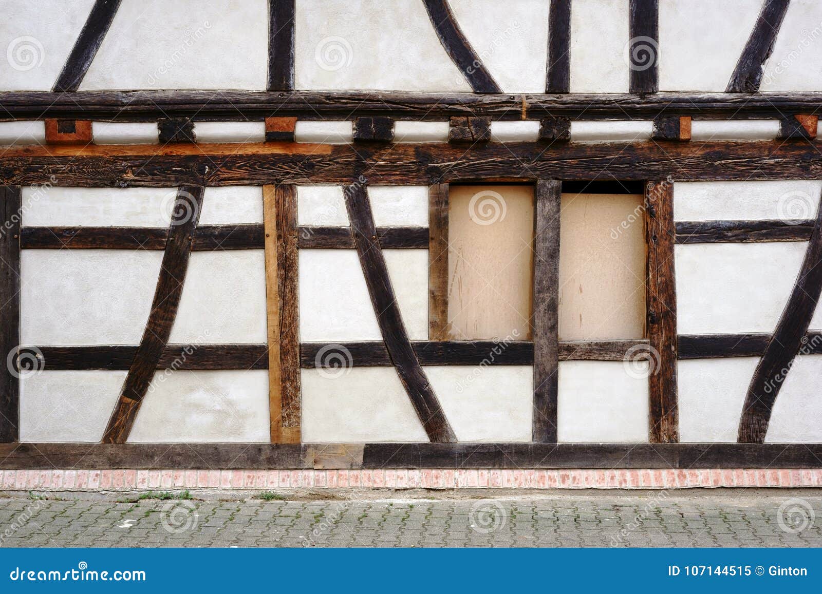 Half-timbered facade stock image. Image of windows, architecture ...
