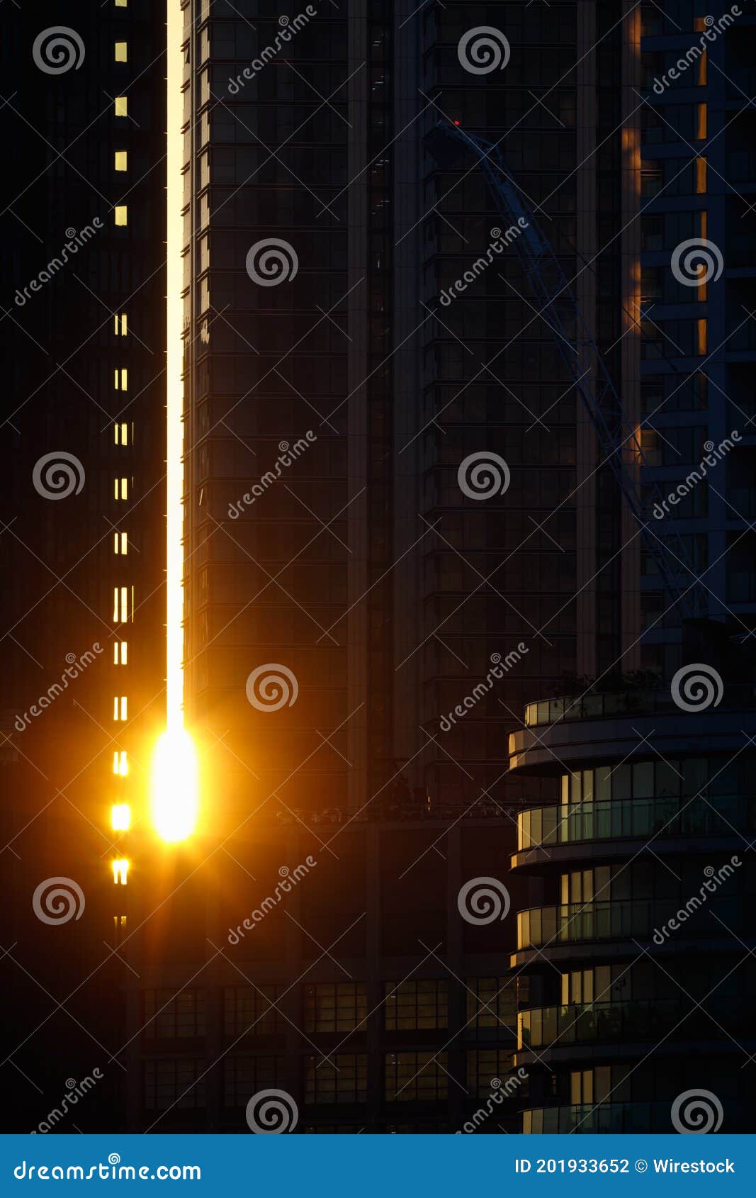 Beam of Light on Modern Architecture Stock Photo - Image of ...