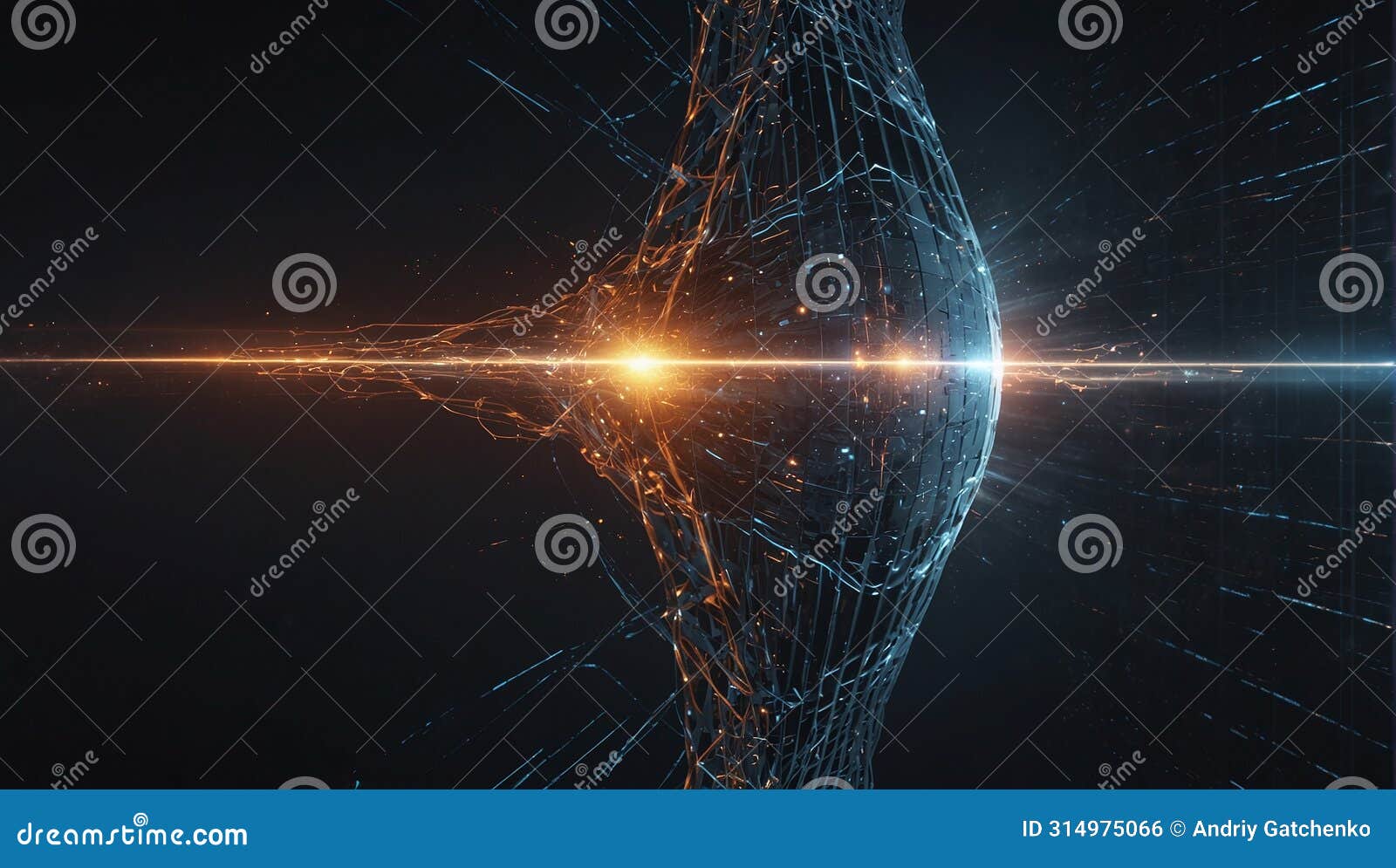 Beam of Light Overcoming an Obstacle Symbolizes a Technological ...