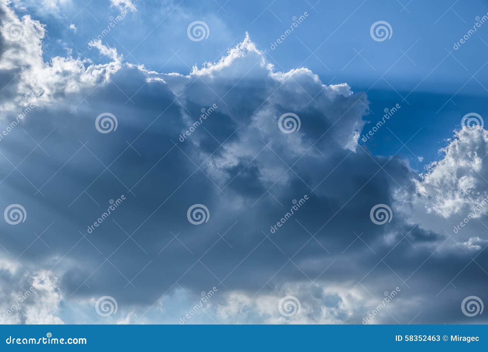 Beam Sun Cloud Backlight Magic Light Blue Sky Stock Image - Image of ...