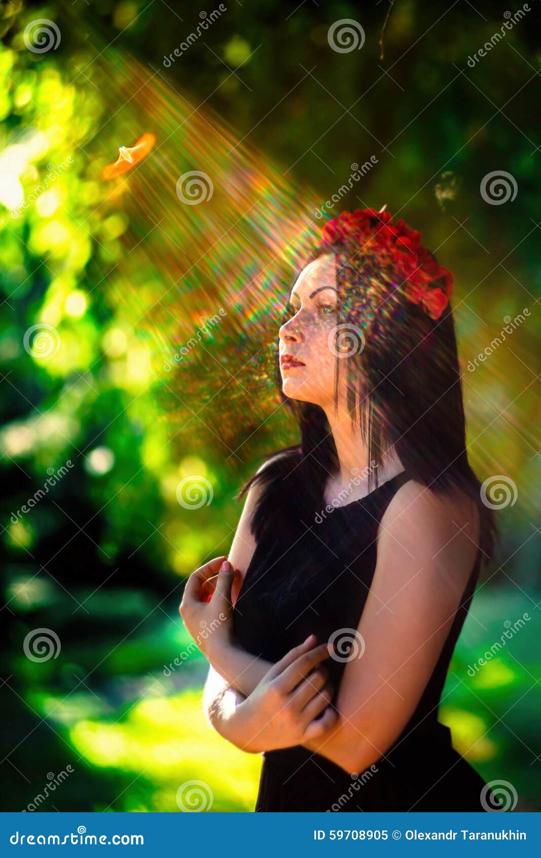 Beam of the Sun at the Face of Goth Model Stock Image - Image of color ...