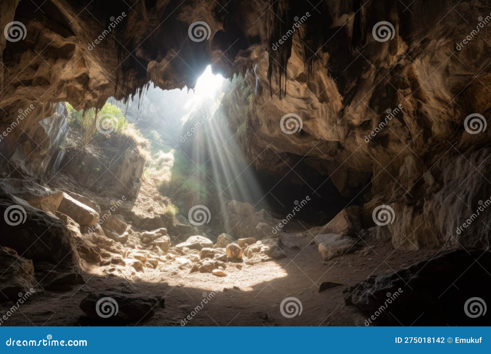 A Beam of Sun Light Illuminates the Cavegenerative Ai Stock ...