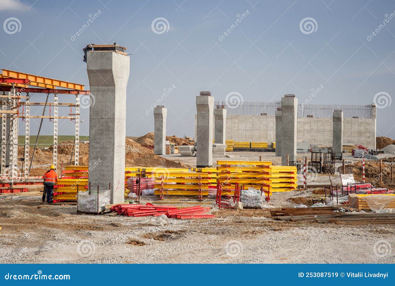 Beam-transom System in the Construction Stock Image - Image of element ...