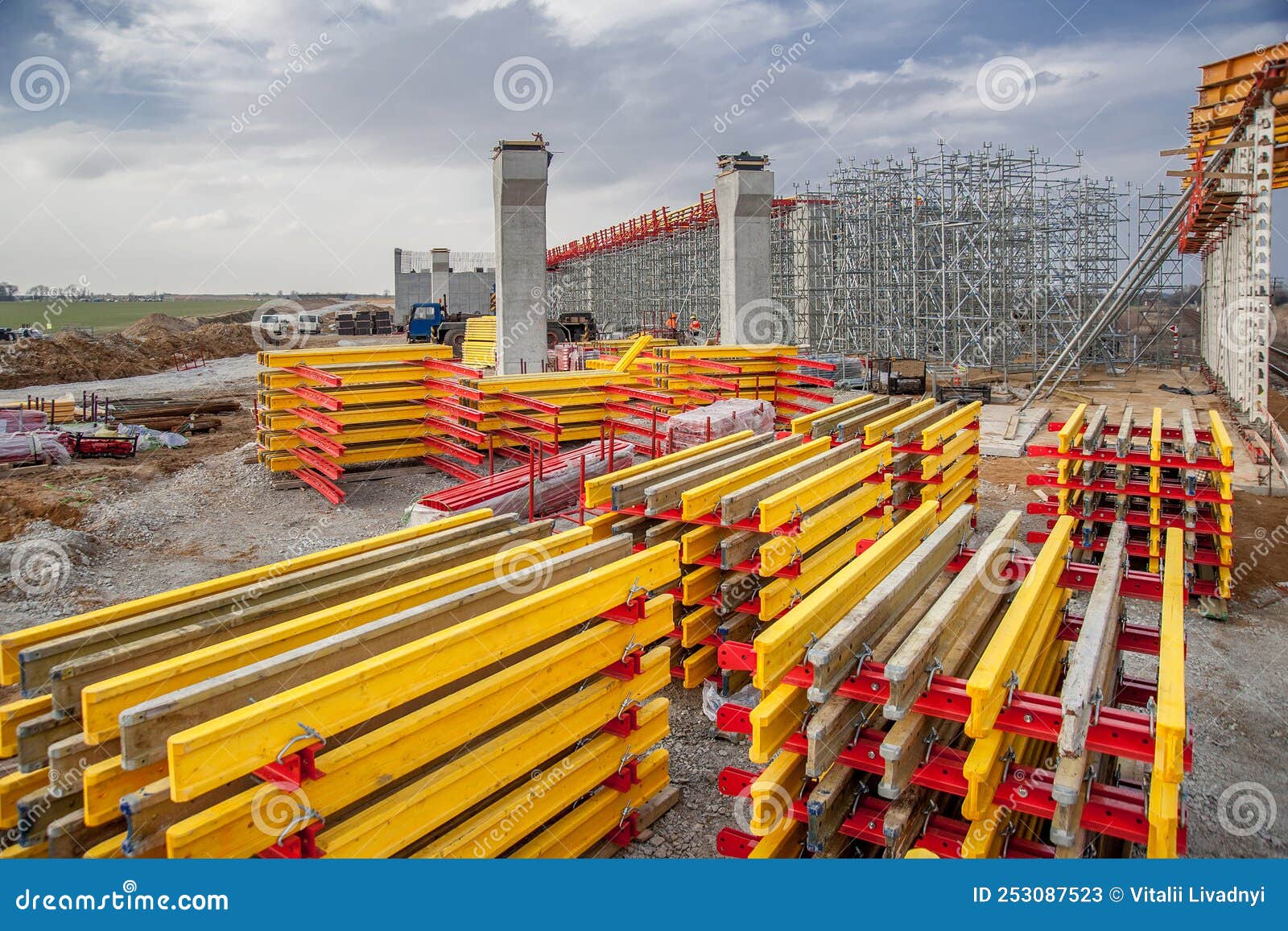 Beam-transom System in the Construction Stock Image - Image of ...