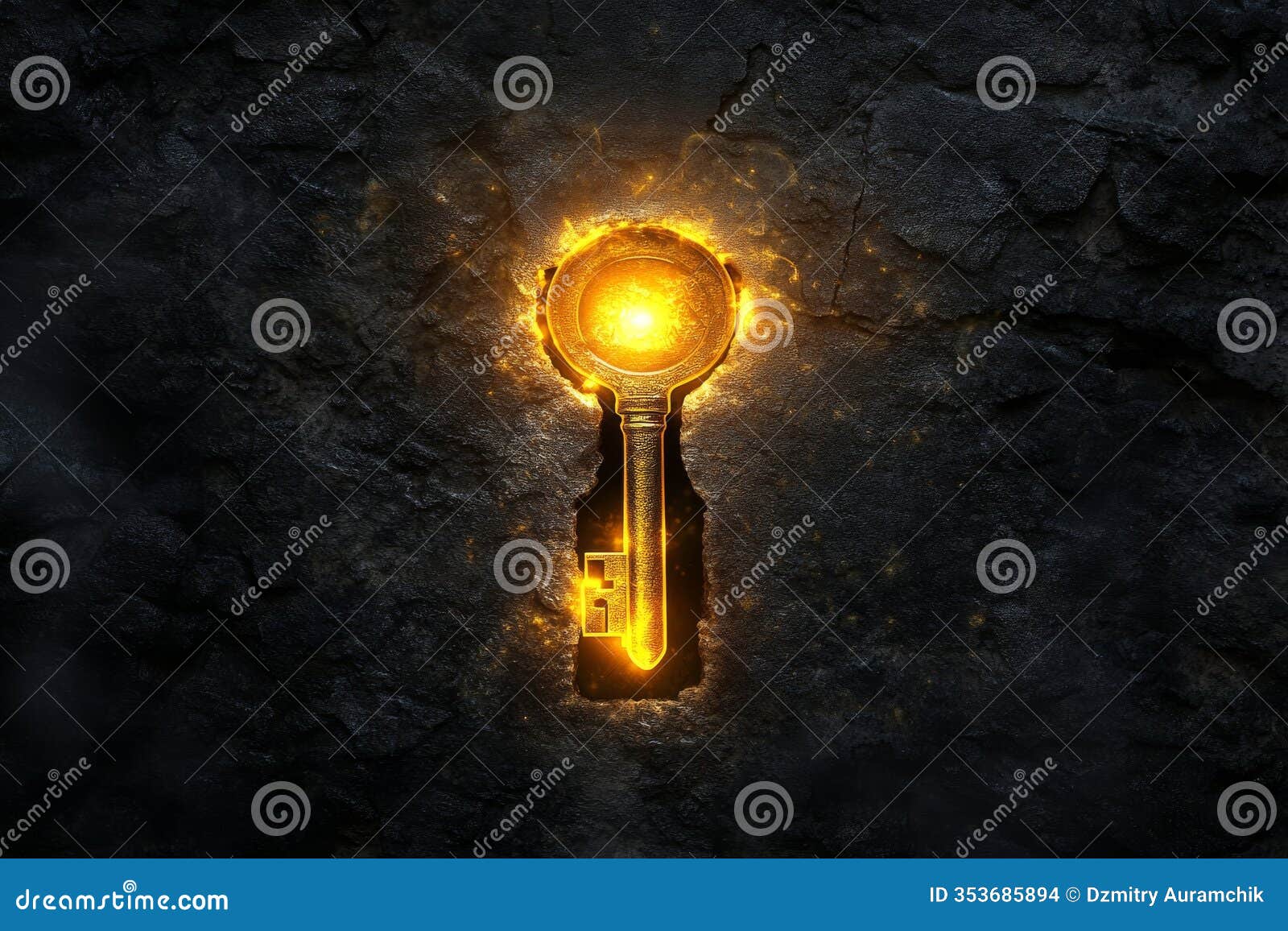 A Beam of White Light Streams through the Keyhole, Representing an Idea ...