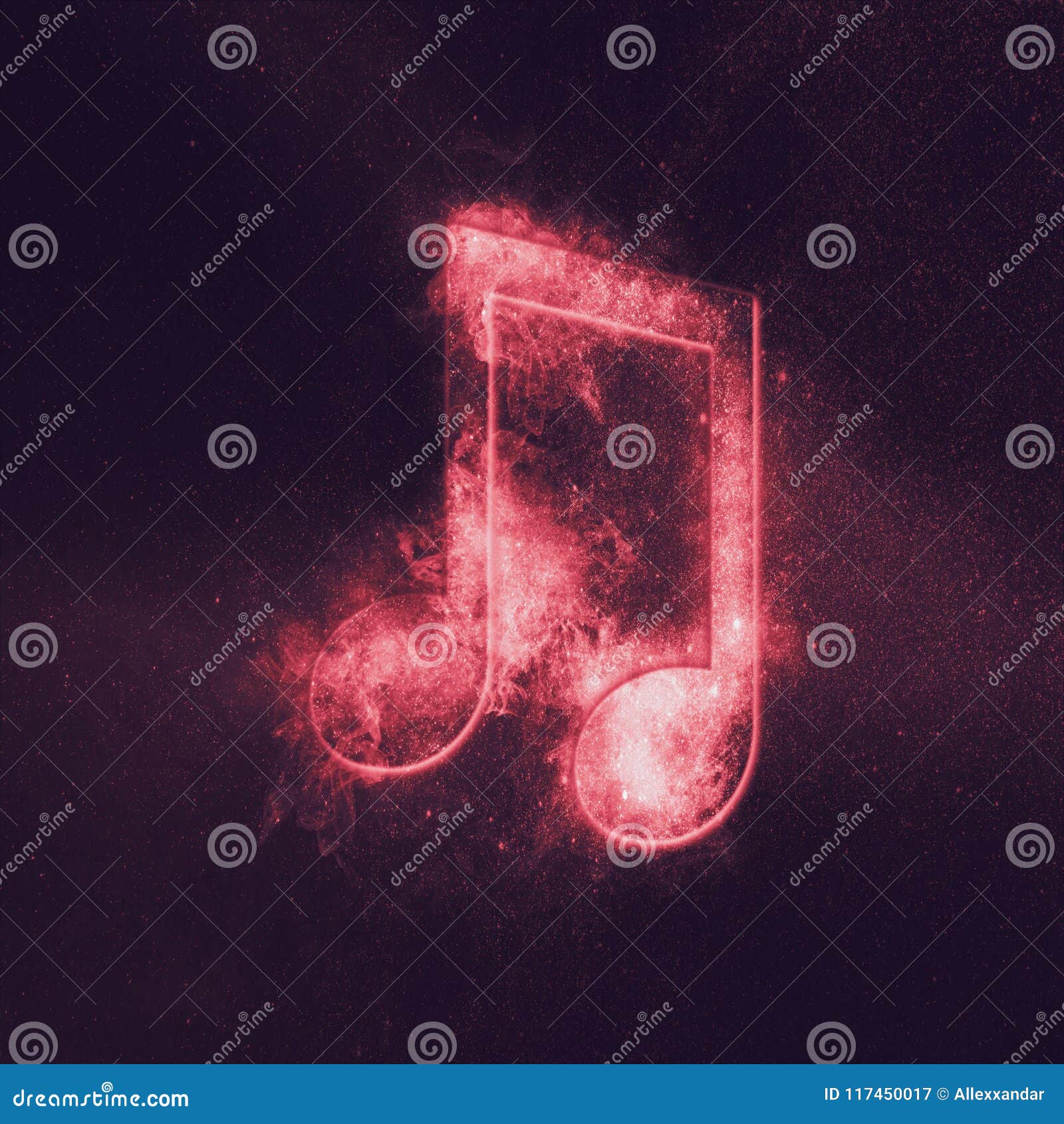 Beamed Eight Music Note Symbol. Abstract Night Sky Background Stock ...