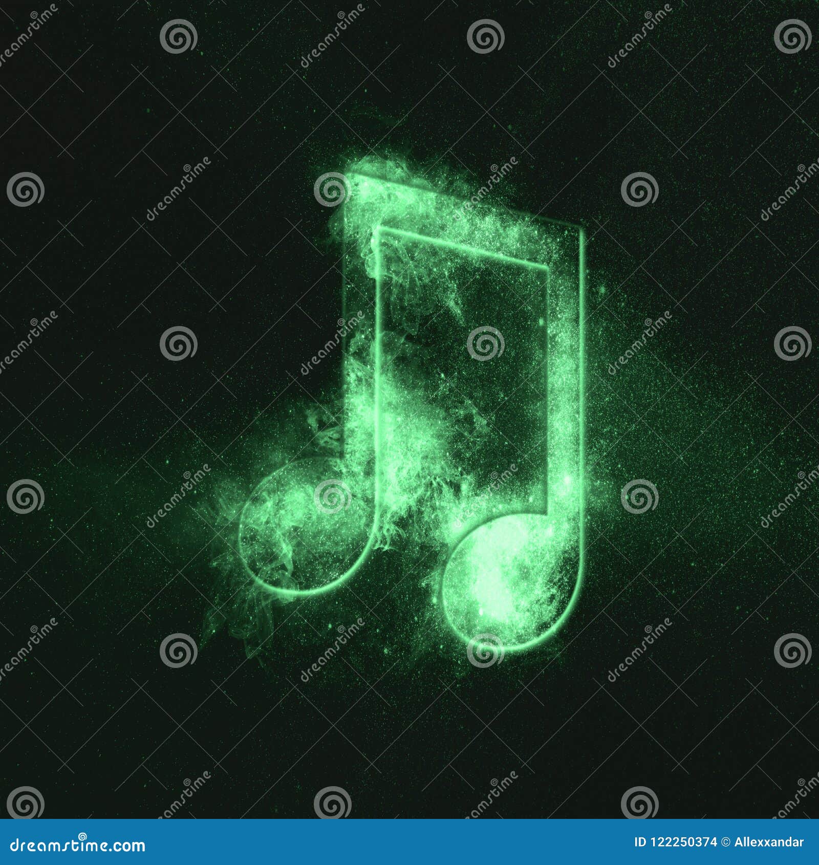 Beamed Eight Music Note Symbol. Green Symbol Stock Illustration ...