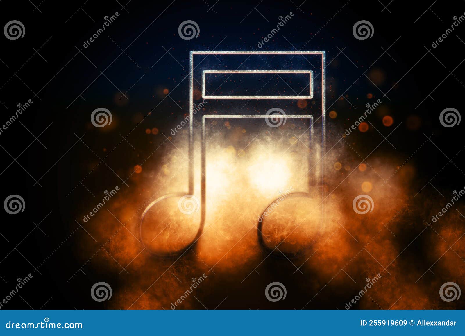 Beamed Sixteenth Note Symbol, Music Background Stock Illustration ...