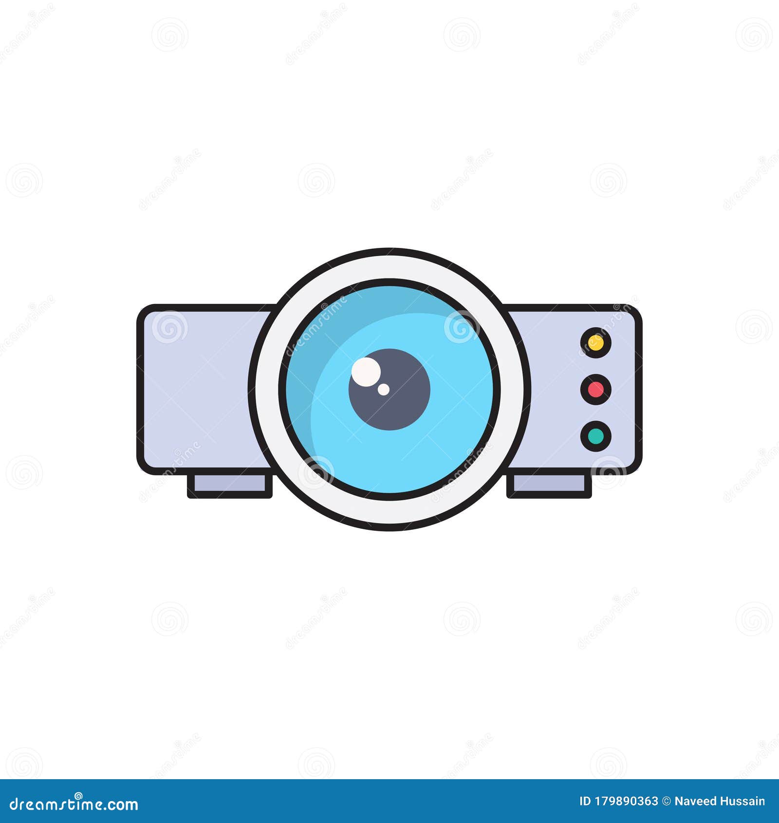 Beamer Vector Flat Color Icon Stock Vector - Illustration of pack ...