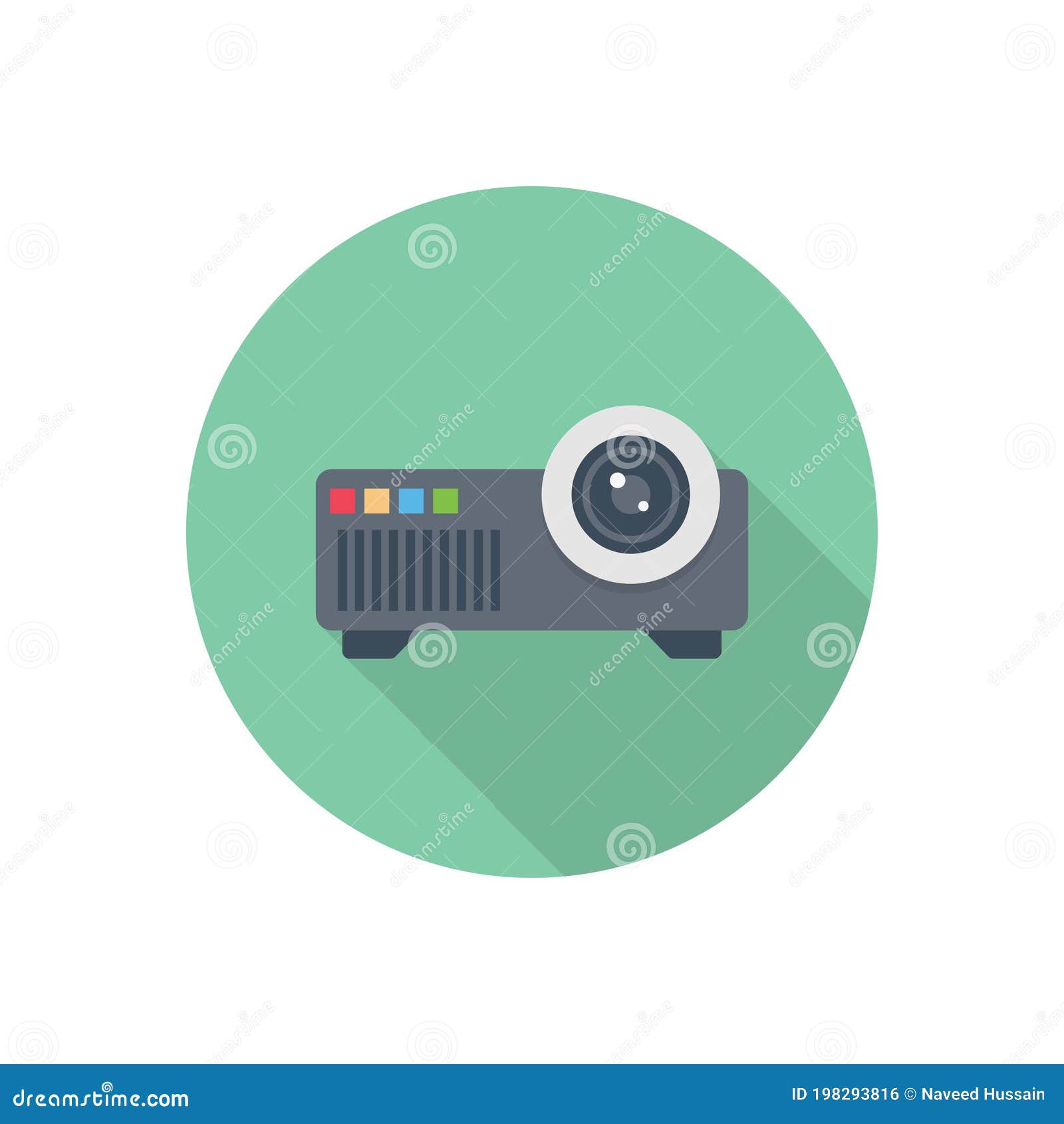 Beamer Vector Flat Color Icon Stock Vector - Illustration of equipment ...