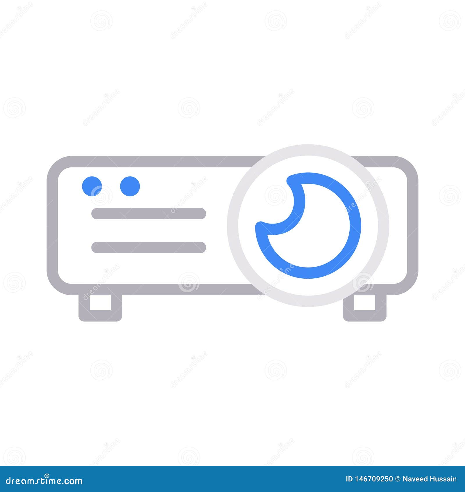 Beamer Thin Line Color Vector Icon Stock Illustration - Illustration of ...