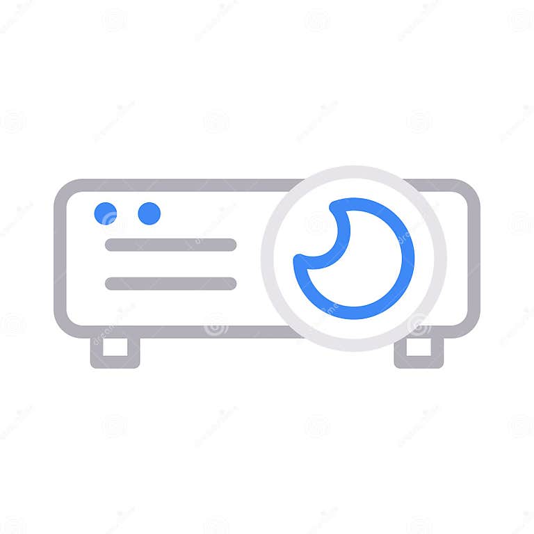 Beamer Thin Line Color Vector Icon Stock Illustration - Illustration of ...