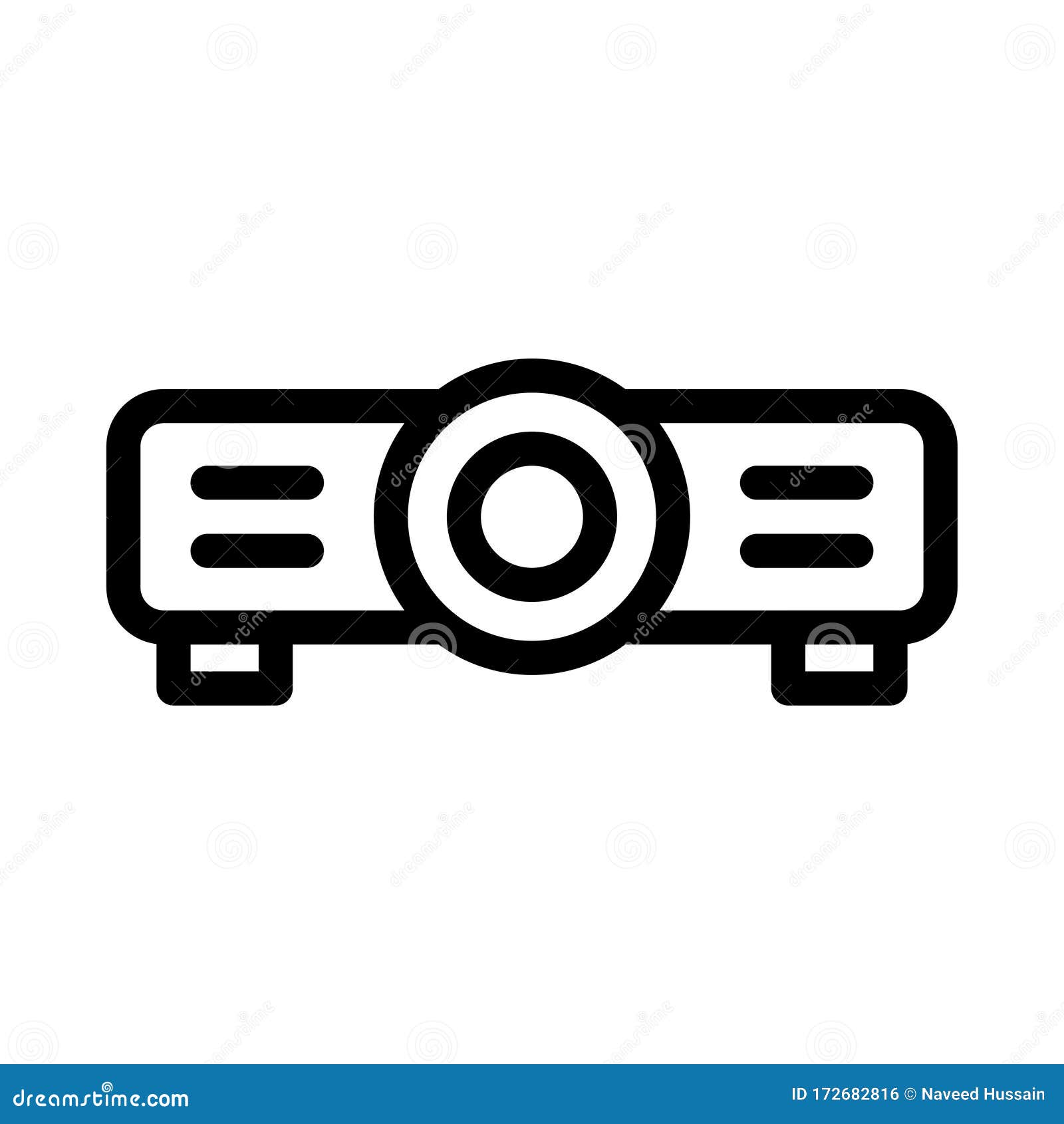 Beamer Vector Thin Line Icon Stock Vector - Illustration of design ...