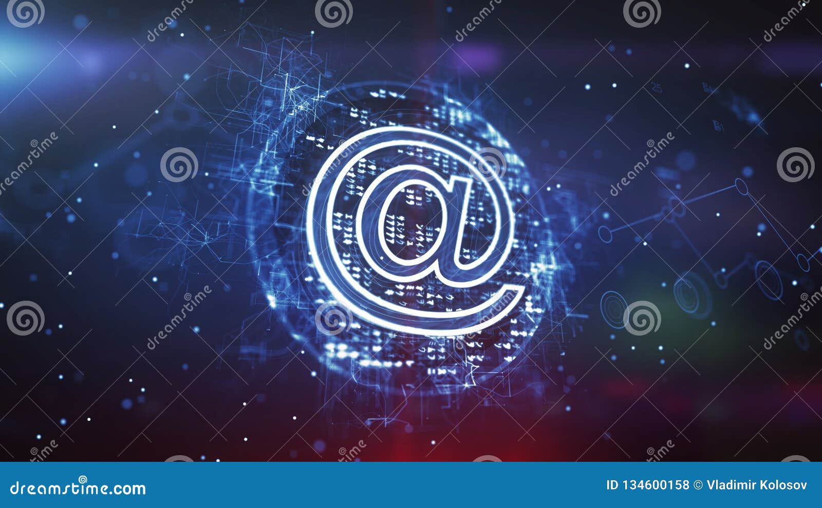 Beaming Blue Cyber at Sign CPU Stock Illustration - Illustration of ...
