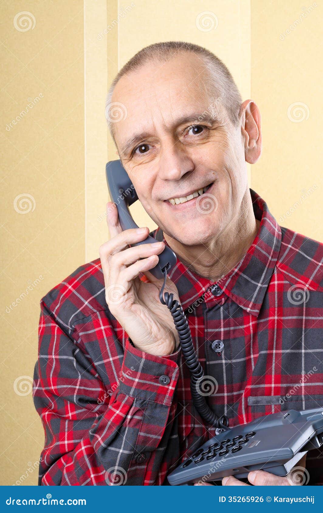 Beaming Man on Phone stock photo. Image of face, business - 35265926
