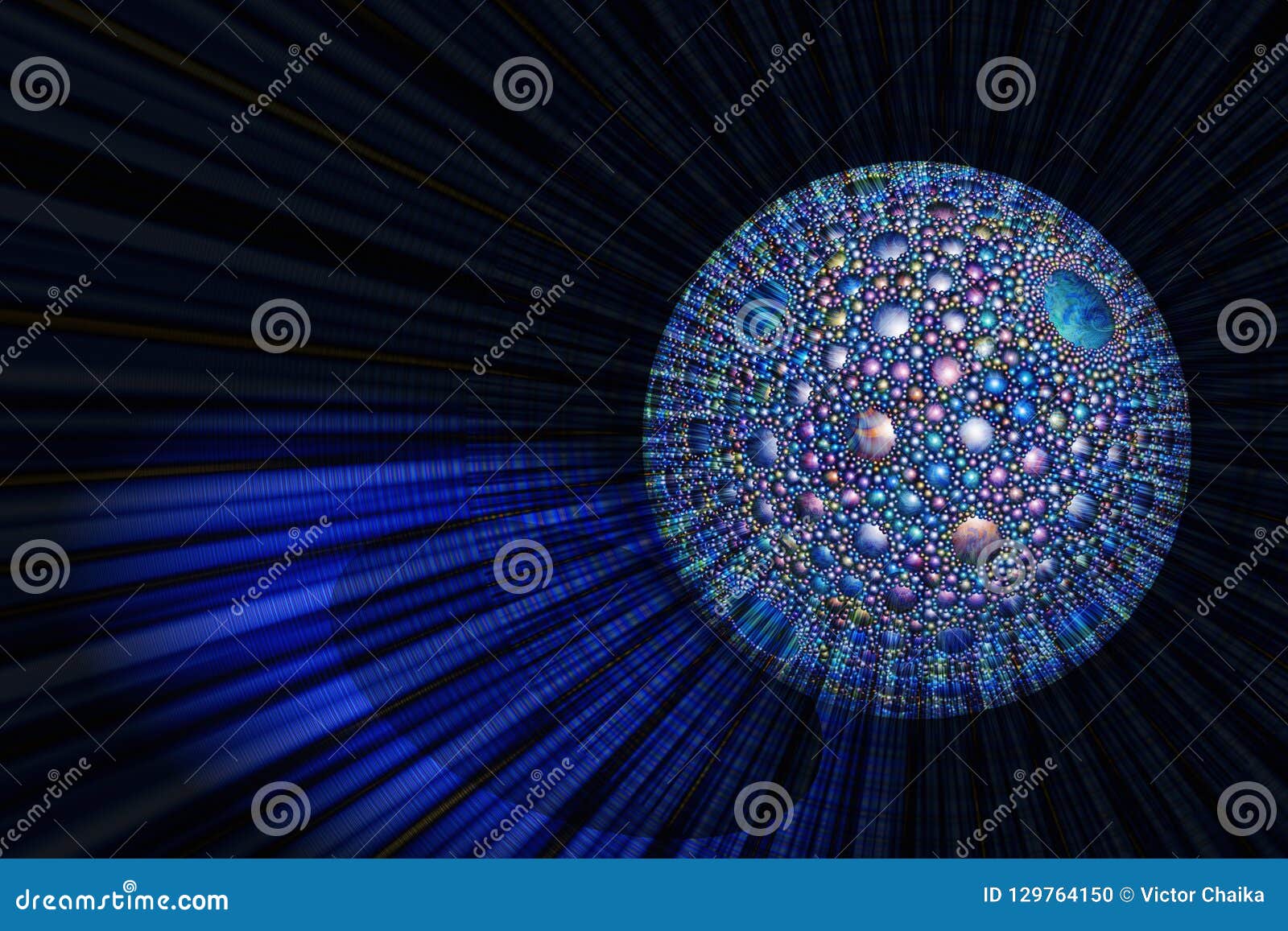 Beaming Shiny Sphere with a Spherical Pattern. Stock Illustration ...