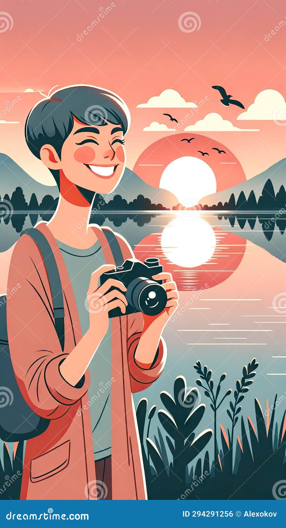 Beaming Woman - Retro Clip Art Cartoon Vector | CartoonDealer.com ...